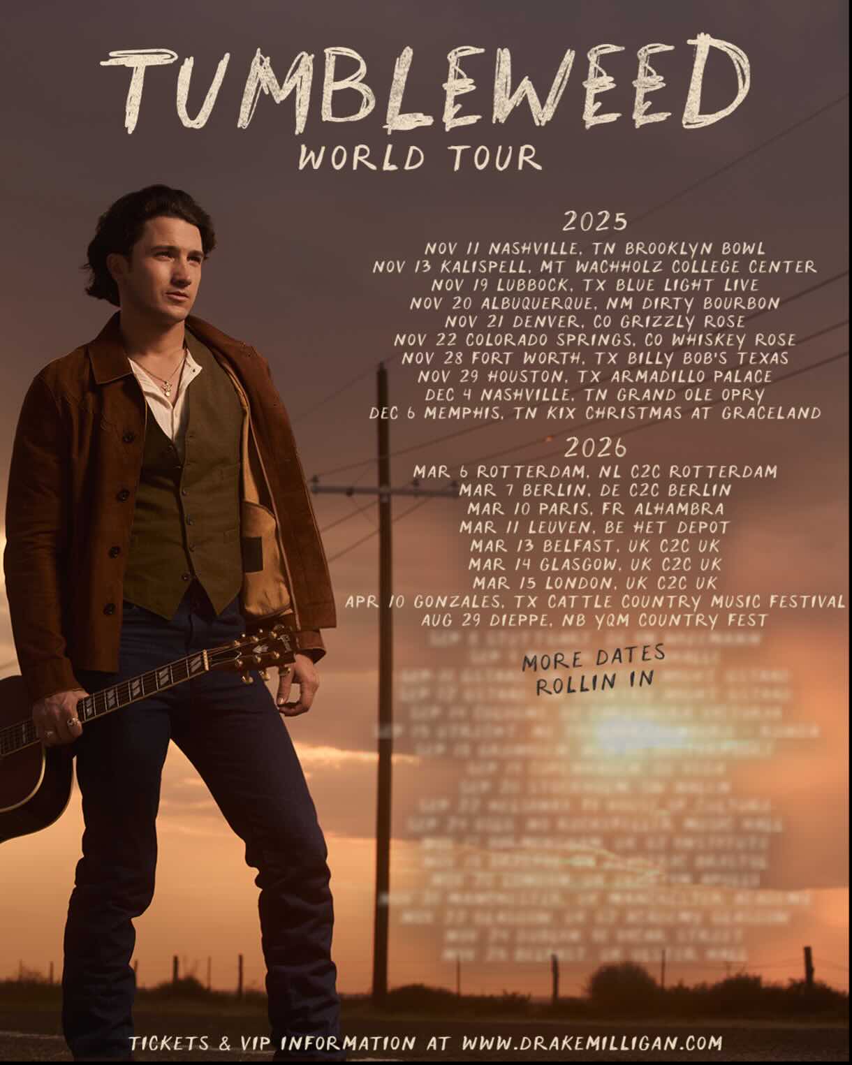 DRAKE MILLIGAN ANNOUNCES BRAND-NEW ALBUM, TUMBLEWEED, OUT NOVEMBER 7 ...